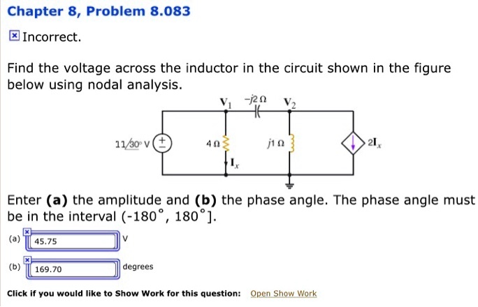 SOLVED: Chapter 8, Problem 8.083 Find the voltage across the inductor ...