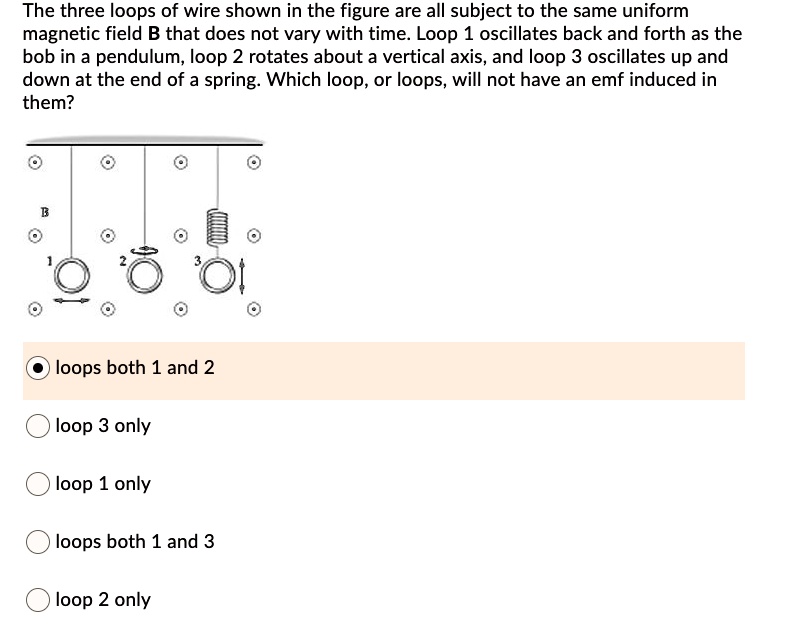 the three loops of wire shown in the figure are all subject to the same ...