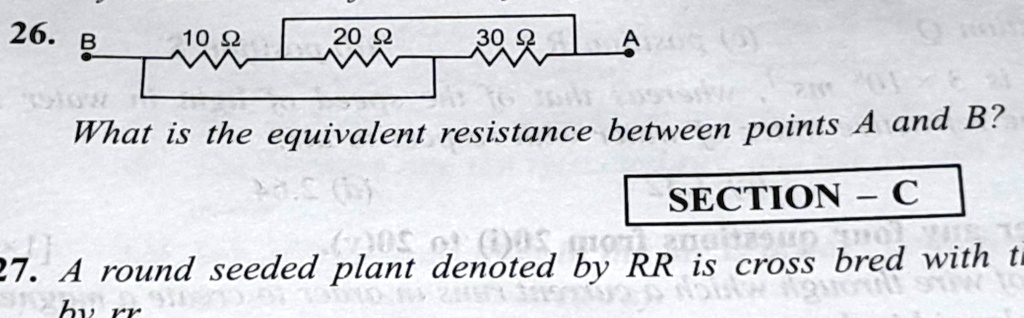 SOLVED: '26) find the equivalent resistance between points A and B'