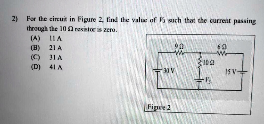 2) For the circuit in Figure 2, find the value of V3 such that the current passing through the ...