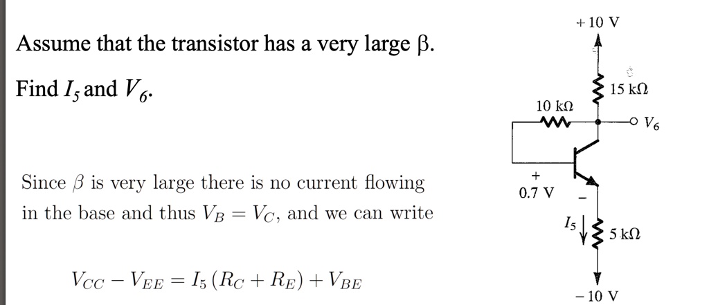 SOLVED: SOLVE USING NODAL ANALYSIS ONLY I NEED THIS ASAP +10 V Assume that the transistor has a ...
