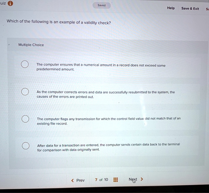 SOLVED: uiz Saved Help Save Exit S Which of the following is an example ...