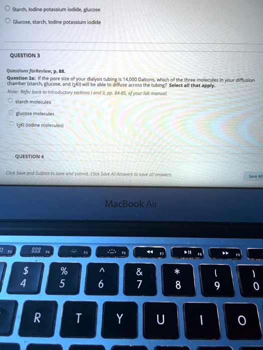 SOLVED: Starch; lodine potassium iodide; glucose Glucose; starch ...