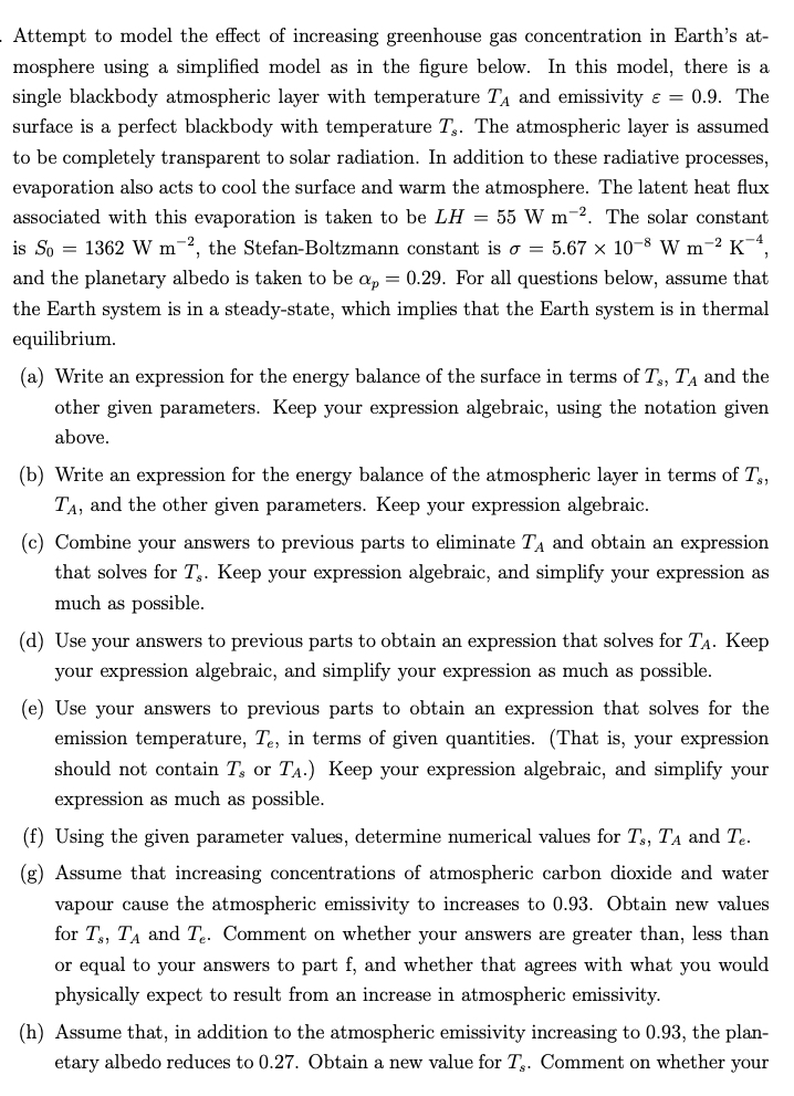 Attempt to model the effect of increasing greenhouse gas concentration ...