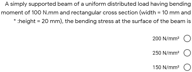 A simply supported beam of a uniform distributed load having bending ...