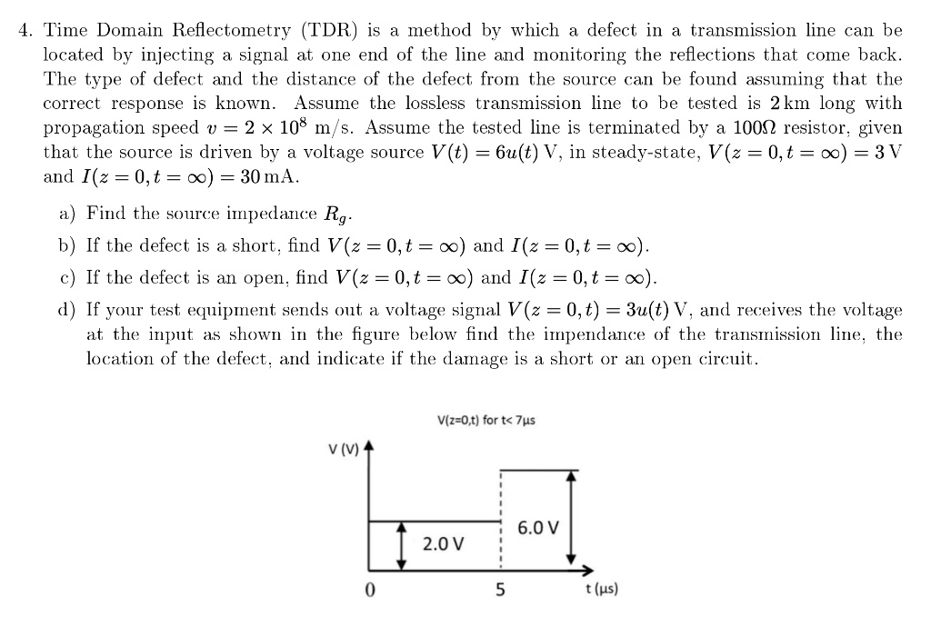 4 Time Domain Reflectometry Tdr Is A Method By Which A Defect In A Transmission Line Can Be