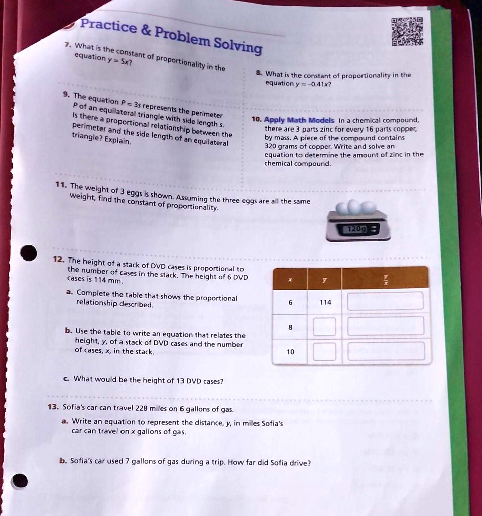 the whole page please practice problem solving 7 what is the constant of proportionality in the ...