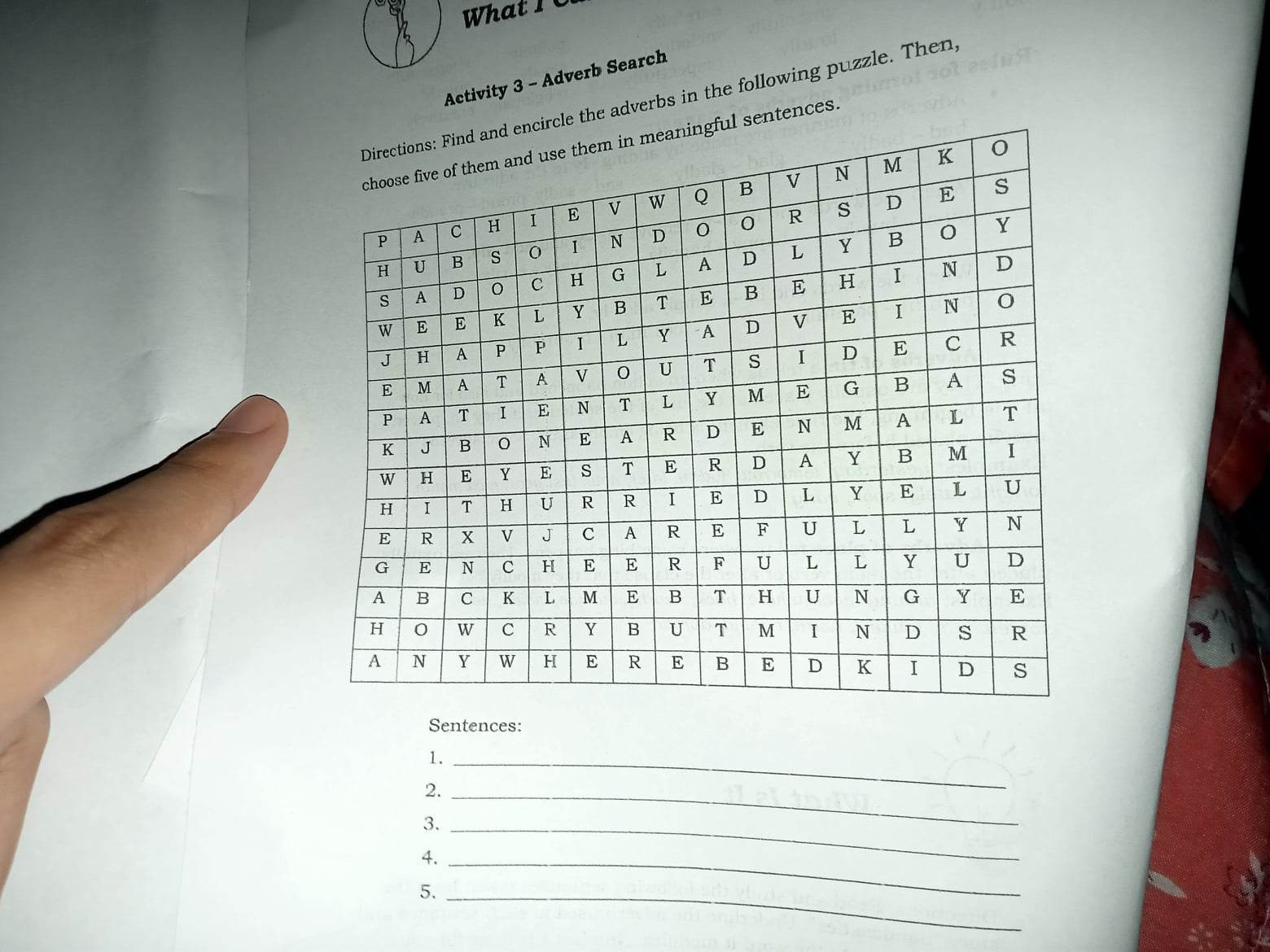 SOLVED: Activity 3 - Adverb Search Directions: Find and encircle the ... SOLVED: Activity 3 - Adverb Search Directions: Find and encircle the ...