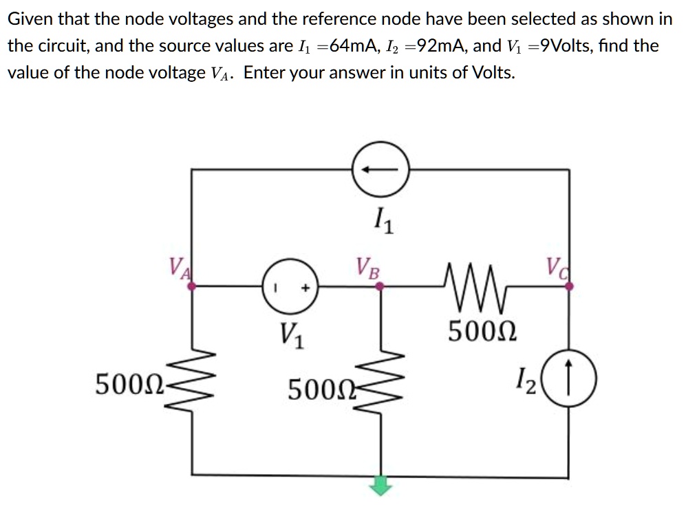 SOLVED: Given that the node voltages and the reference node have been selected as shown in the ...