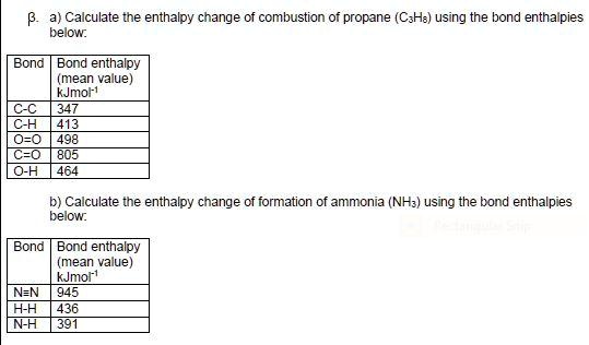 calculate the enthalpy change cf combustion of propane csha using the ...