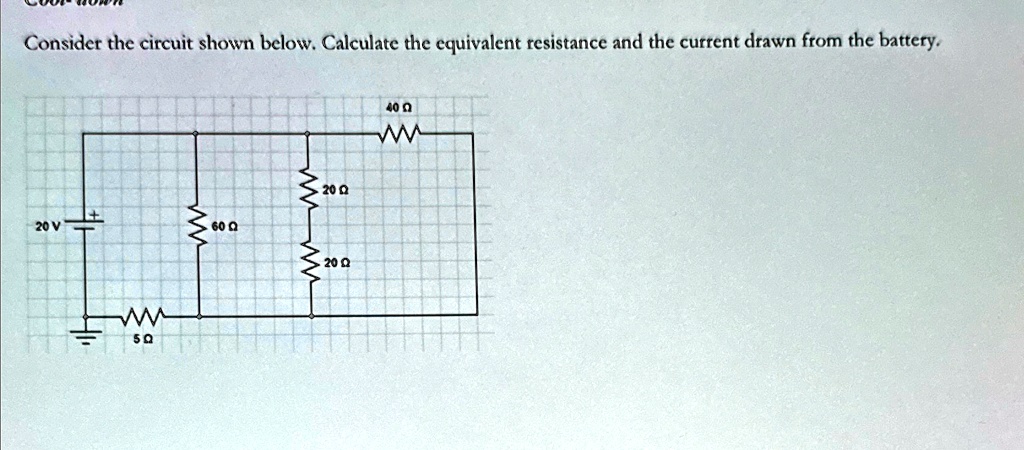 Consider the circuit shown below. Calculate the equivalent resistance and the current drawn from ...