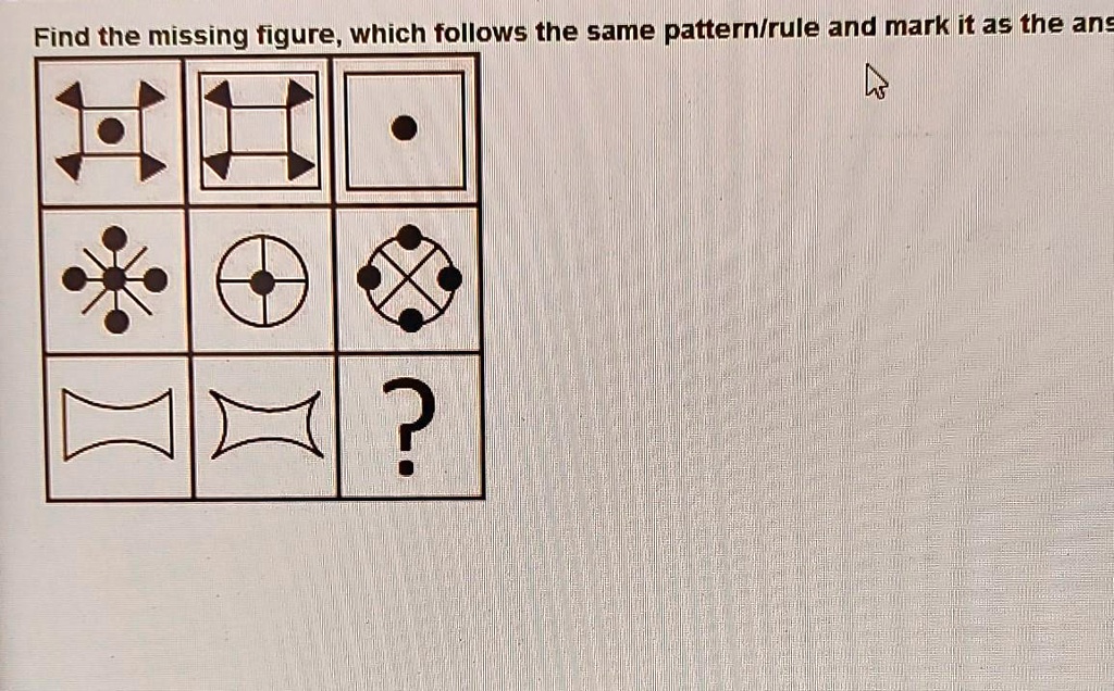SOLVED Find The Missing Figure Which Follows The Same Pattern rule 