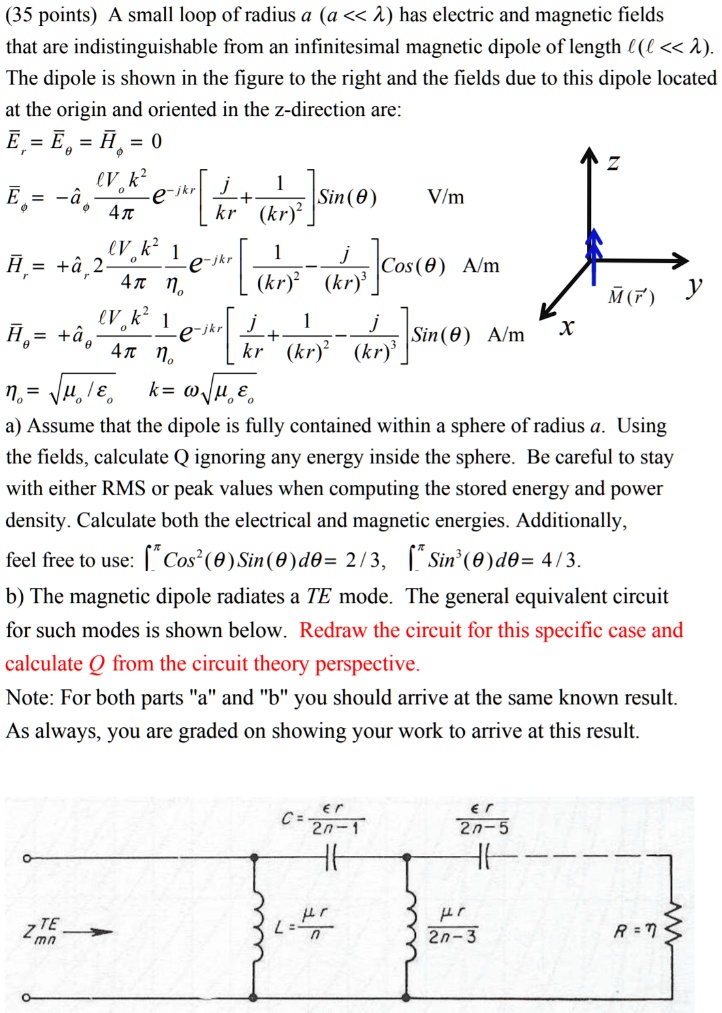 SOLVED: 35 points A small loop of radius a