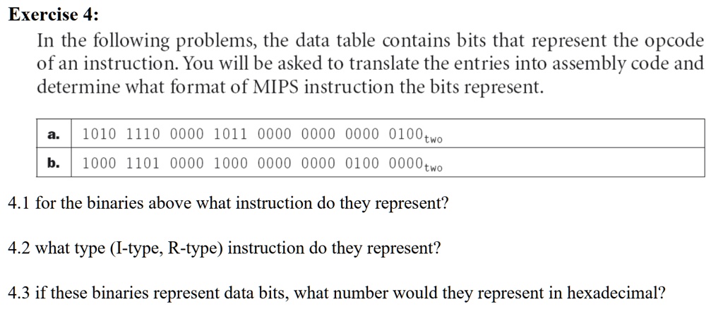 Solved Exercise 4 In The Following Problems The Data Table Contains Bits That Represent The 6208