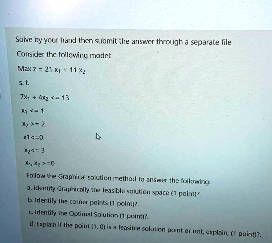 SOLVED: Solve by hand, then submit the answer through a separate file ...