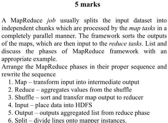 Solved A Mapreduce Job Usually Splits The Input Dataset Into 7528