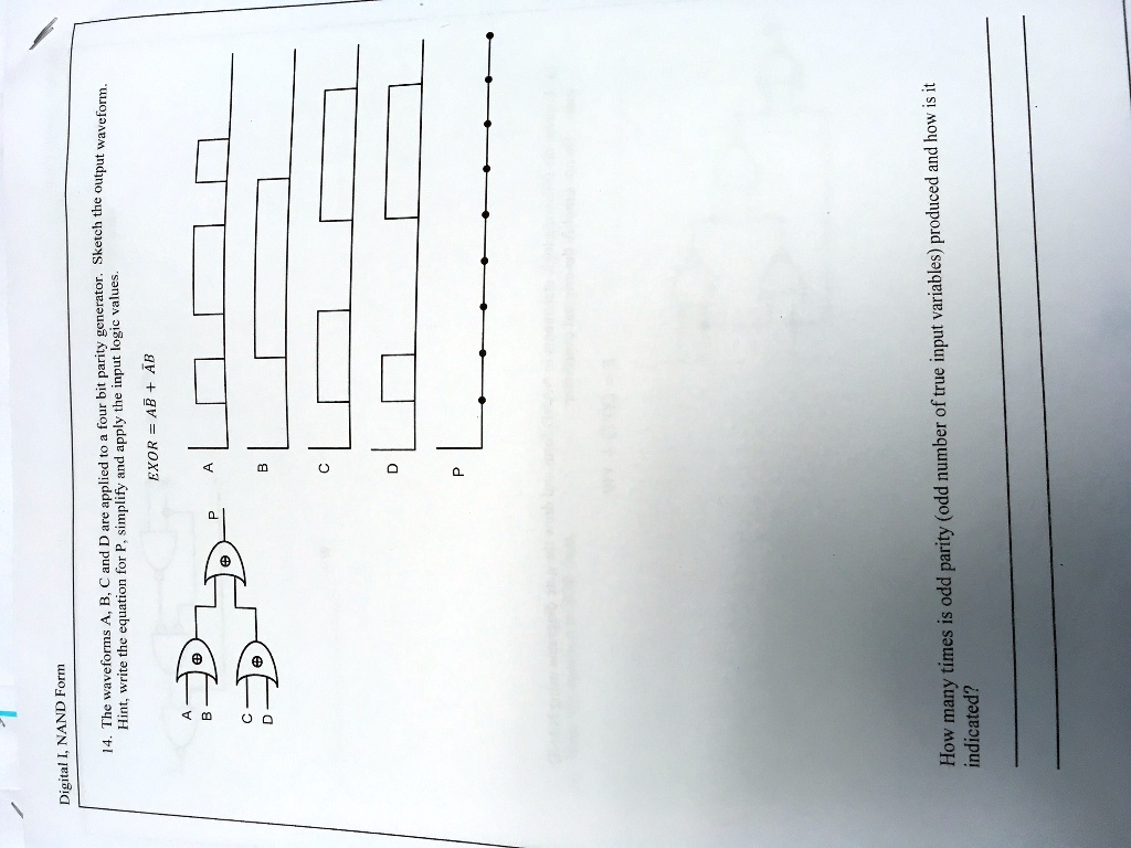 SOLVED: Sketch the output waveform. 14. The waveforms A, B, C, and D ...