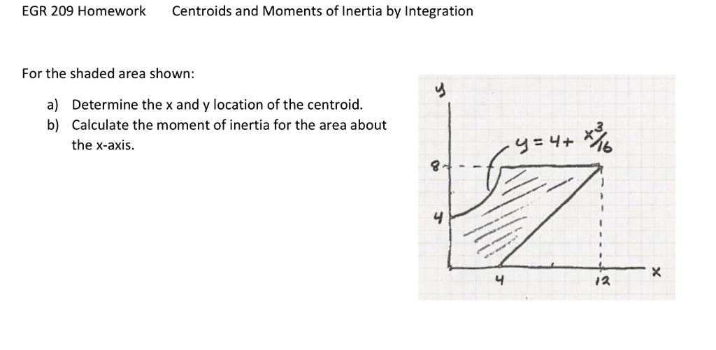 SOLVED: Using integration and please show all work. EGR 209 Homework Centroids and Moments of ...