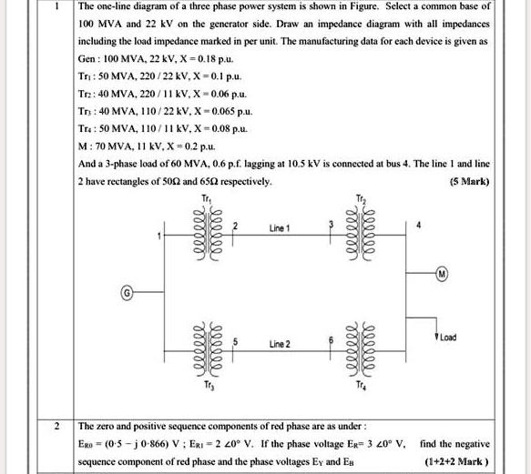 SOLVED: The one-line diagram of a three-phase power system is shown in Figure. Select a common ...