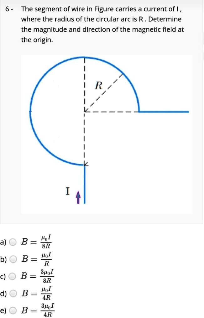SOLVED: The segment of wire in Figure carries a current of | where the ...
