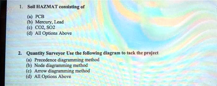 1. Soil HAZMAT consisting of (a) PCB (b) Mercury, Lead (c)...