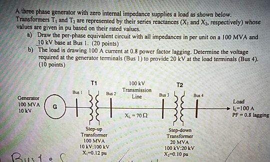 SOLVED: A three-phase generator with zero internal impedance supplies a load as shown below ...