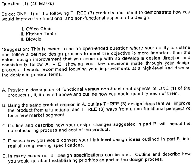 [GET ANSWER] Question (1) (40 Marks) Select ONE (1) of the following THREE (3) products and use ...