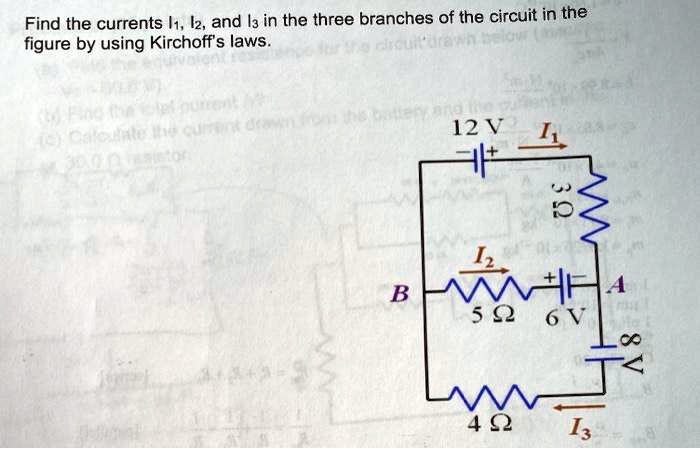 SOLVED: Find the currents I, Iz, and I3 in the three branches of the circuit in the figure by ...