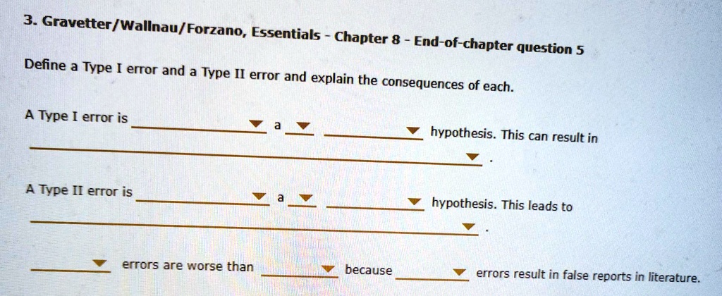 Solved Gravetterwallnauforzano Essentials Chapter 8 End Of Chapter Question 5 Define A 