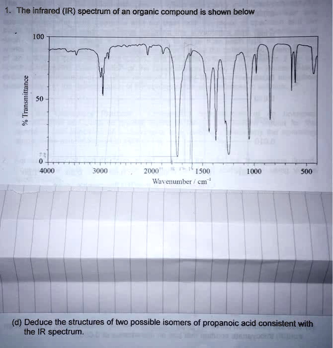 SOLVED: ' Infrared Spectroscopy The infrared (IR) spectrum of an organic compound is shown below ...