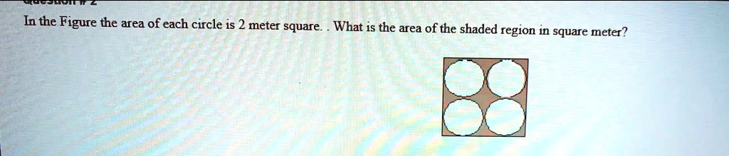In the Figure the area of each circle is 2 meter square. What is the ...