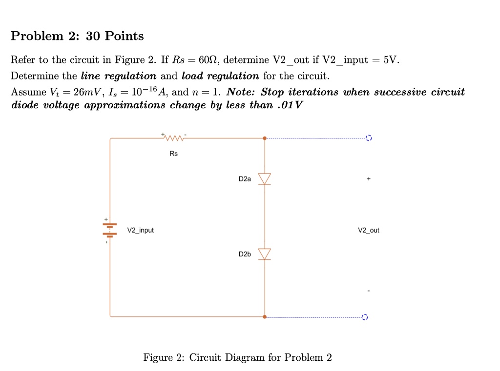 SOLVED: Problem 2: 30 Points Refer to the circuit in Figure 2. If Rs = 60S, determine V2 out if ...