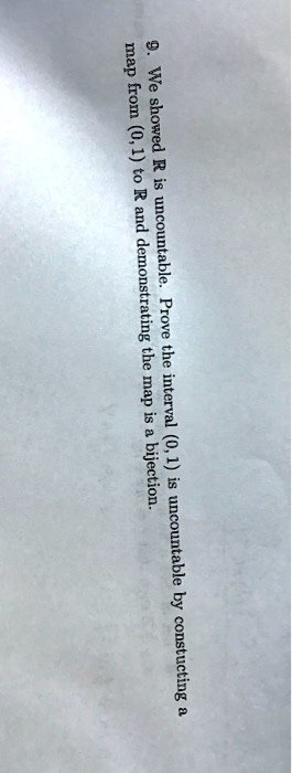 Map we from (0,1) showed and uncountable: demonstrating Prove the map ...