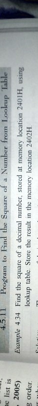 SOLVED: Advanced Microprocessor Analysis Program to Find the Square of ...