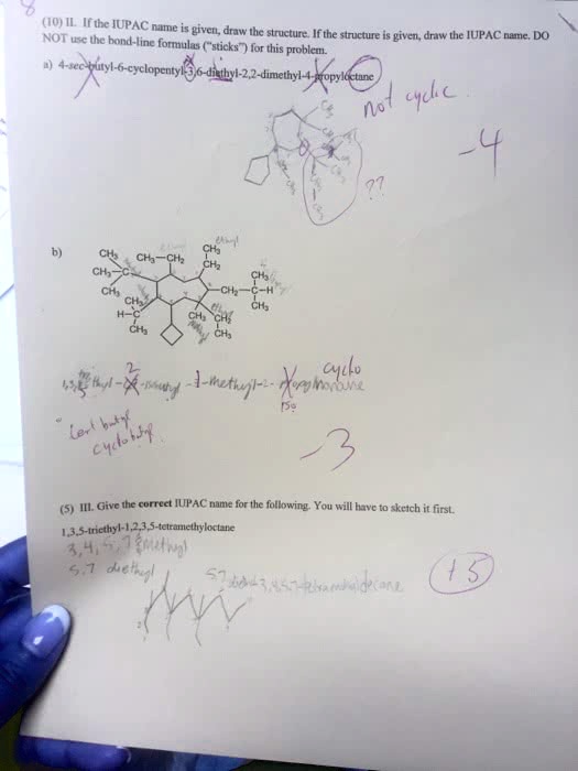 SOLVED: Chemistry Homework Help! If the IUPAC name is given, draw the structure. If the ...