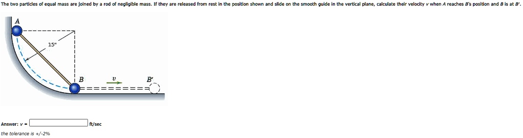 SOLVED: The two particles of equal mass are joined by a rod of negligible mass. If they are ...