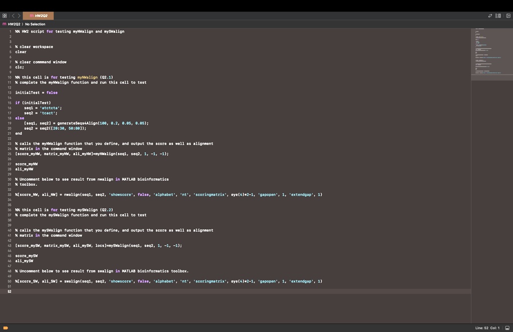SOLVED: Texts: 2.1 (10 points for calculating scores, 5 points for showing alignment): Complete ...