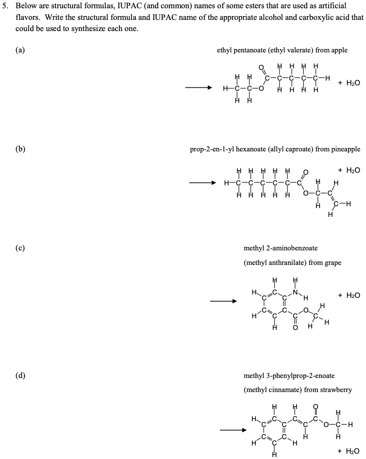 SOLVED: Below are structural formulas, IUPAC (and common) names of some ...