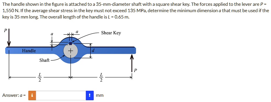 the handle shown in the figure is attached to a 35 mm diameter shaft ...