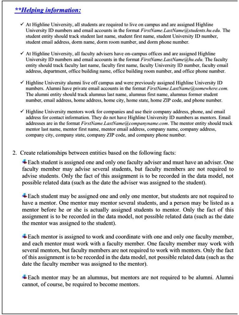 Work sheet #10 Data Modeling with the Entity-Relationship Model and ...