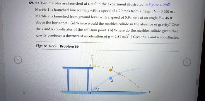 SOLVED: Two marbles are launched at in the experiment illustrated in ...
