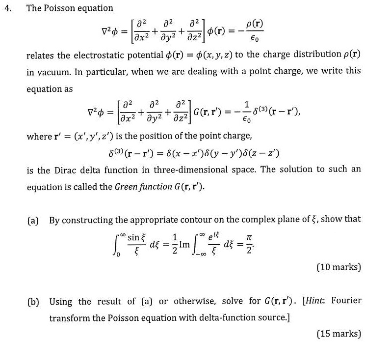 Solved The Poisson Equation ∇ 2Ï• Ï Îµâ‚€ Relates The