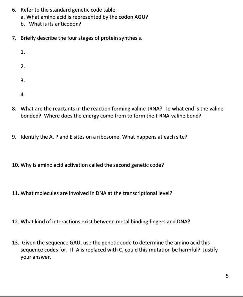 refer to the standard genetic code table a what amino acid is ...