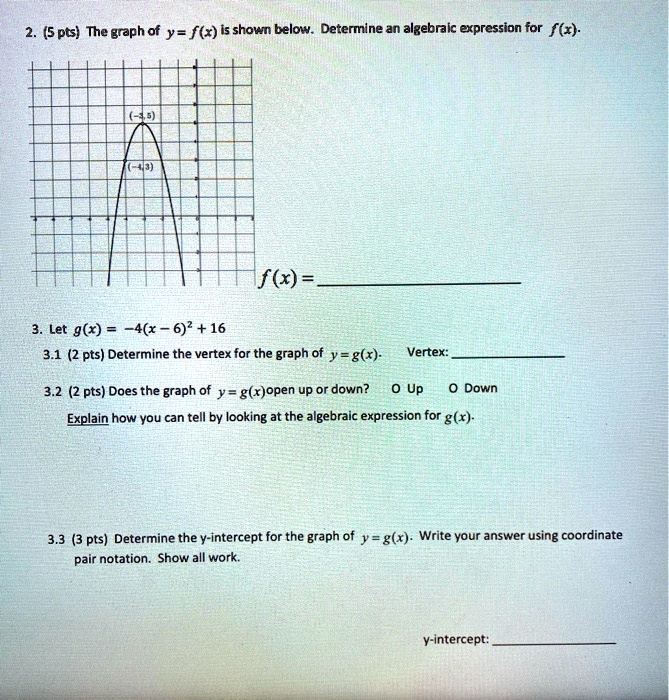 Solved 2 S Pts The Graph Of Y F X Is Shown Below Determine An