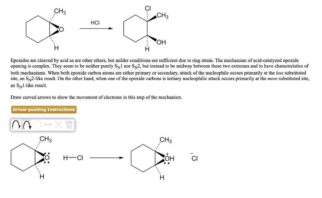 Cl ch3 hci oh epoxides are cleaved by acid as are other...