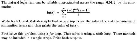 The natural logarithm can be reliably approximated across the range [0. ... The natural logarithm can be reliably approximated across the range [0. ...
