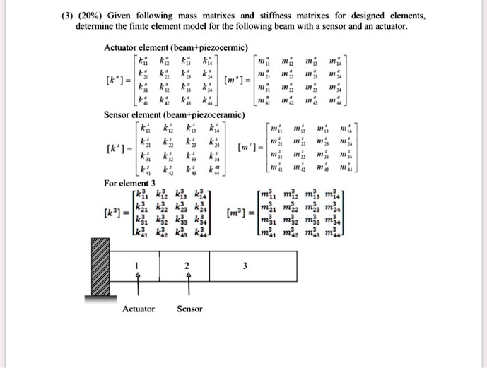 320 given following mass matrixes and stiffness matrixes for designed elements determine the ...
