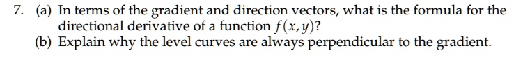a in terms of the gradient and direction vectors what is the formula ...