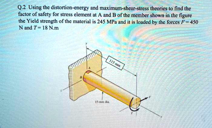 Q.2 Using the distortion-energy and maximum-shear-stress theories to ...