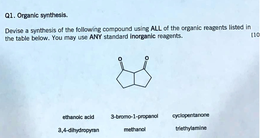 q1 organic synthesis devise a synthesis of the following compound using ...